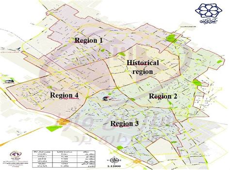 Demarcation Map Of The Five Regions Of Yazd Municipality Download