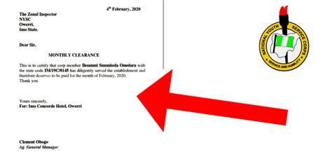 Nysc Monthly Clearance Letter Full Details Nysc News