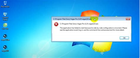 Lỗi The application has failed to start because its side by side