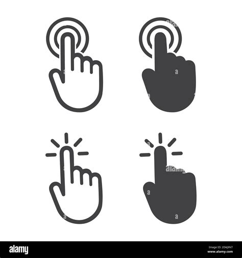 Hand Cursor Click Symbol Icon Touch Vector Icons Illustration