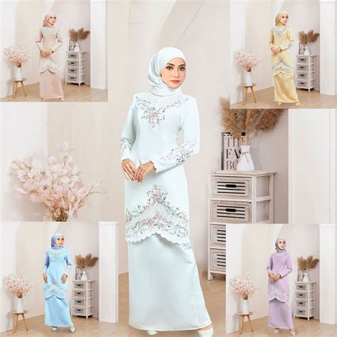 Baju Raya Kurung Sulam Baju Kurung Moden Muslimah Lace Nikahtunang