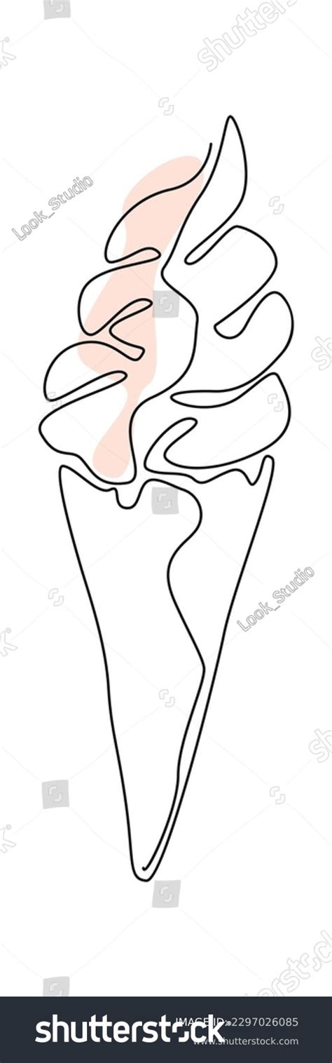Swirl Soft Serve Ice Cream Cone Vector Stock Vector Royalty Free