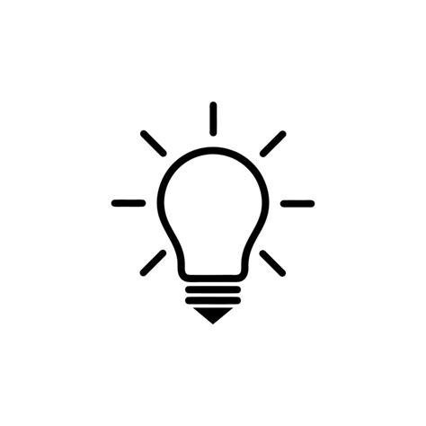 Light Bulb Line Icon Vector Isolated On White Background Idea Sign Solution Thinking Concept