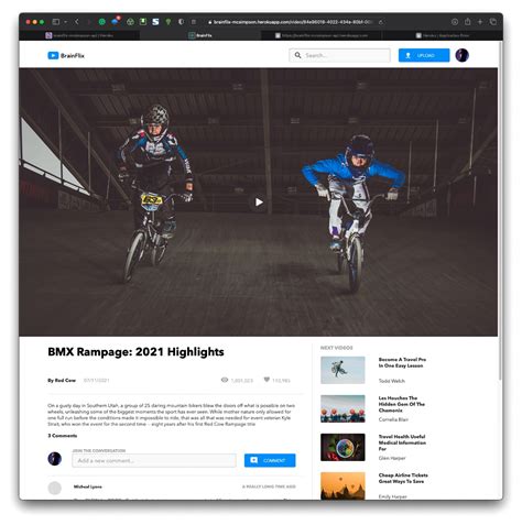 Github Matthewcsimpson Brainflix Frontend A Full Stack Video Page Modelled After Vimeo