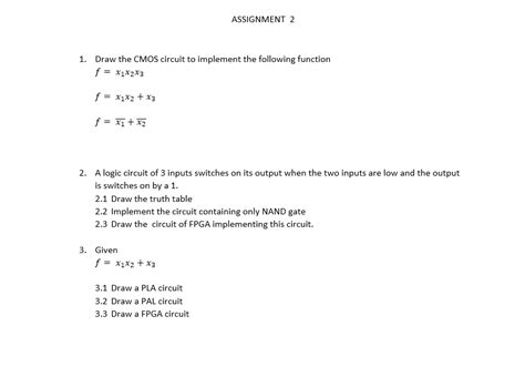 solved assignment 2draw the cmos circuit to implement the