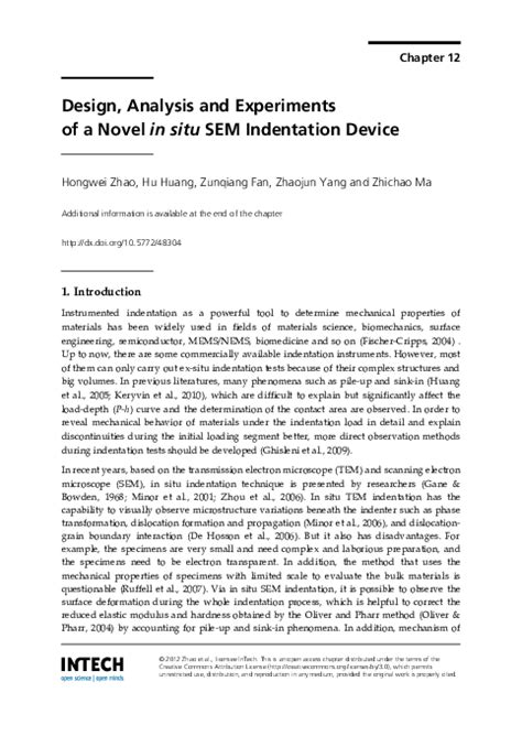 Pdf Design Analysis And Experiments Of A Novel In Situ Sem