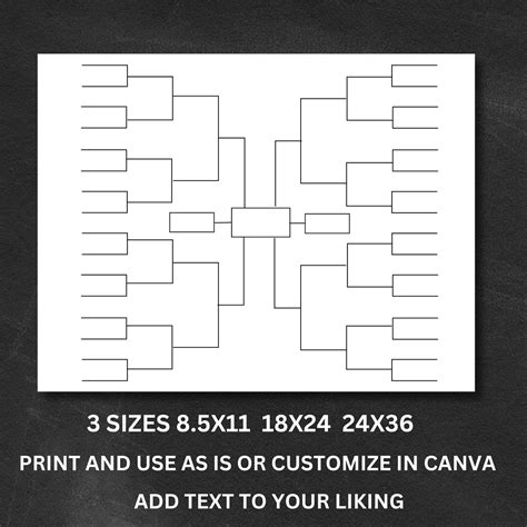 Tournament Bracket Template Bundle Editable Sports Bracket Printable