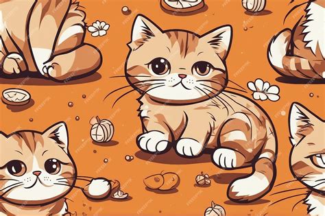 Premium Ai Image Cute Cartoon Tabby Cat Character Illustration On An