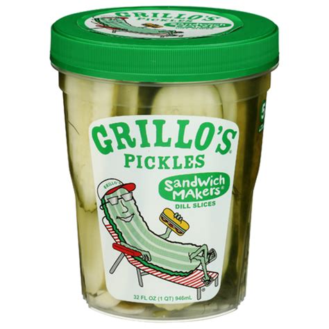 Grillos Pickles Sandwich Makers Dill Slices 32 Fl Oz Delivery Or