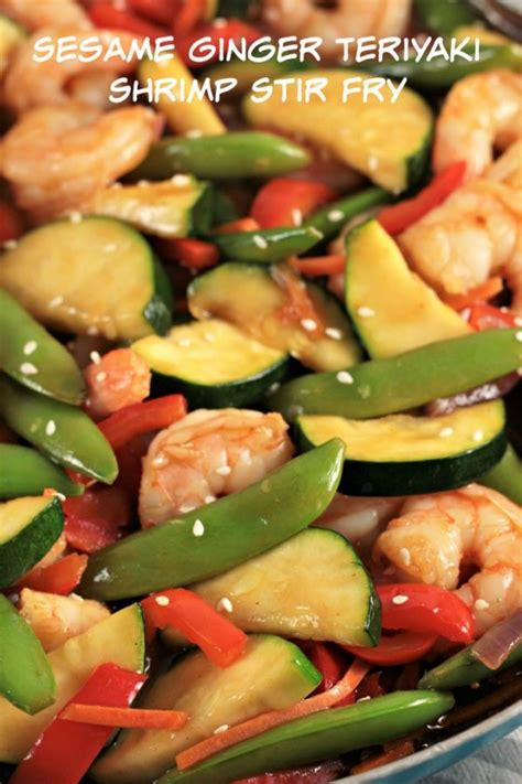 Sesame Ginger Teriyaki Shrimp Stir Fry Mindys Cooking Obsession