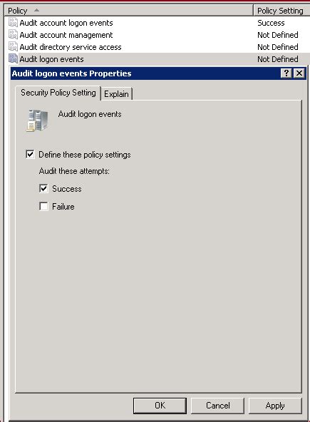 Track Successful Account Logon Using Windows Server Auditing Features