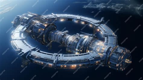 Premium Photo Space Station Cargo Spaceship On Orbit Of Planet Earth