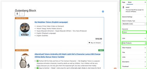 Gutenberg Block Aawp Amazon Wordpress Plugin