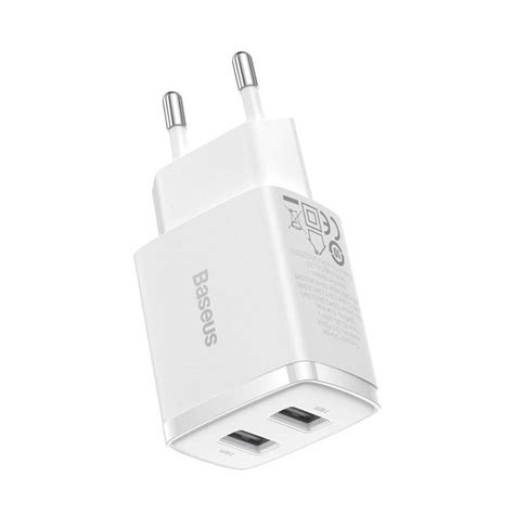 Baseus Compact Quick Charger X Usb W White All Gsm Accessories Chargers Wall