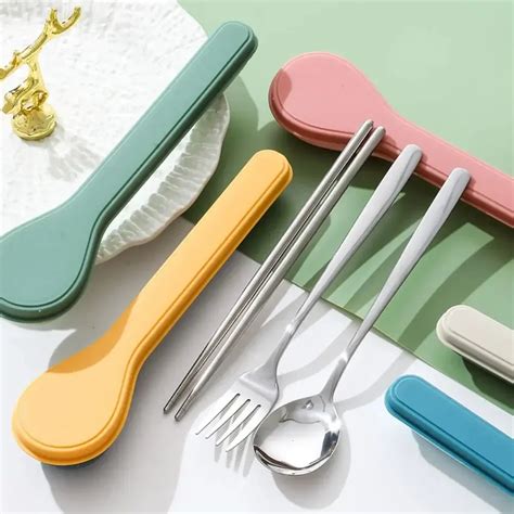Cutlery Set With Storage Case Korean Style Portable From Mingjing03