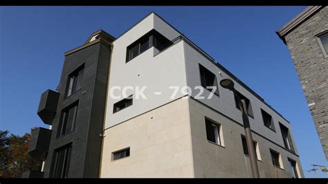 7927 아이보리와 블랙 세라믹 사이딩 투톤 베이지 크림 천연 대리석 유광 마감 멋진 5층 복층 다세대 주택 빌라 디자인