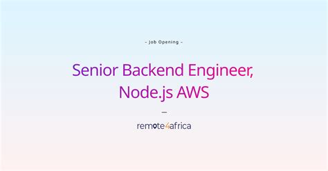 Remote Senior Backend Engineer Nodejs Aws Job At Human Resource