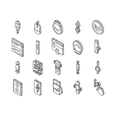 Scroll Computer Mouse Cursor Isometric Icons Set Vector 39306178 Vector