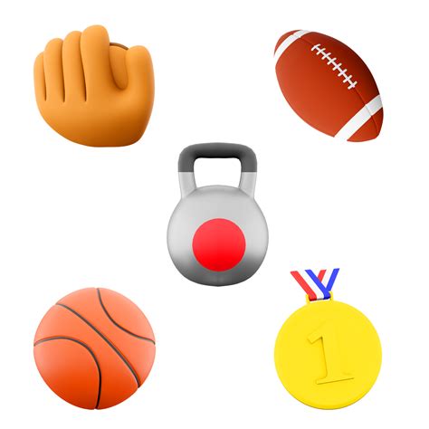 Free 3d Rendering Baseball Glove Rugby Kettlebell Basketball Gold