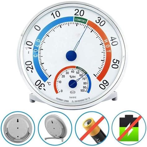 Thermomètre Hygromètre TRAHOO Intérieur Extérieur Surveiller les conditions météorologiques