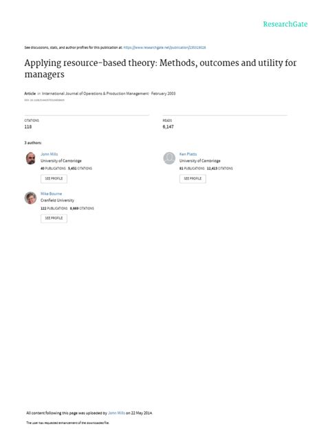 Applyingresource Basedtheorymethodsoutcomesan Pdf