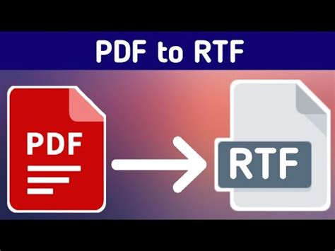 How To Convert Pdf To RTF File Tovinov Digital Works YouTube