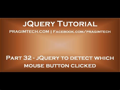 JQuery To Detect Which Mouse Button Clicked YouTube