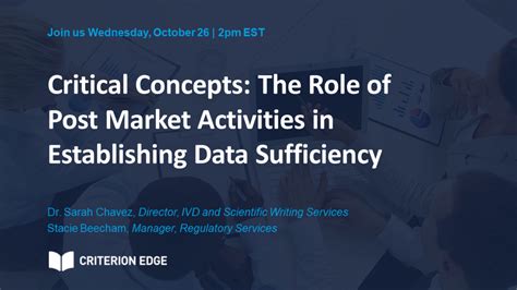 FREE WEBINAR Critical Concepts The Role Of Post Market Activities In