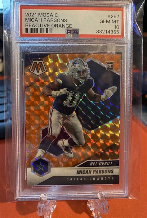 Micah Parsons Mosaic NFL Debut Reactive Orange Price Guide Sports Card Investor