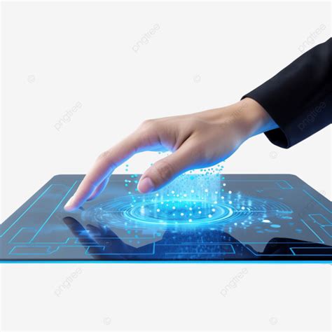 Finger Touches The Screen Concept Of Finding Solution Touch Solution