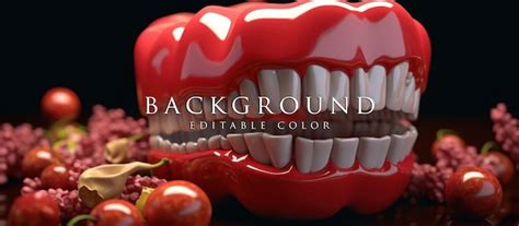 Clean Food Stuck Between Teeth And Gums 3d Rendering Premium Ai