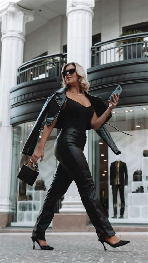 Leather Streetstyle Outfit Inspo Katarina Mogus Fashion Jacket