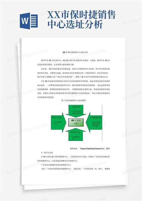xx市保时捷销售中心选址分析 Word模板下载 编号lerbmpkw 熊猫办公