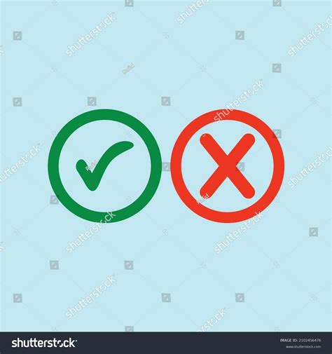 Check Mark Green Red Line Icons Stock Vector Royalty Free 2102456476 Shutterstock