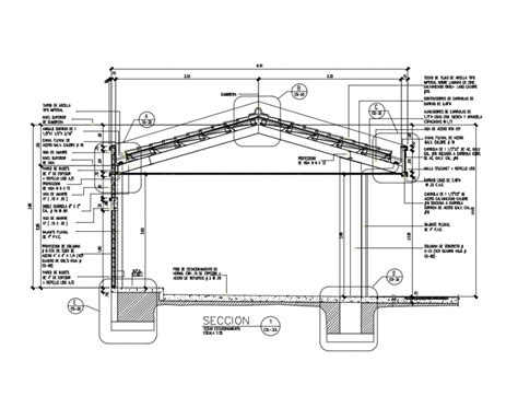 Single Flooring House Facade Sectional Constructive Details Dwg File