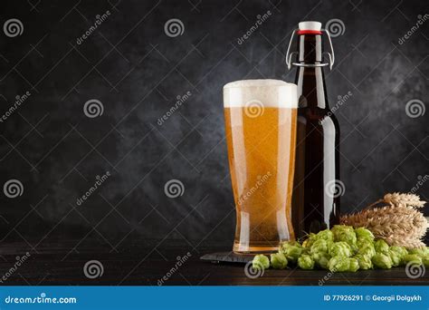 Beer Glass On Dark Background Stock Image Image Of White Still 77926291
