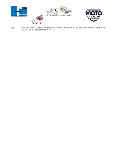 Syndrome Des Loges Chronique Deffort Des Membres Supérieurs Ffmoto