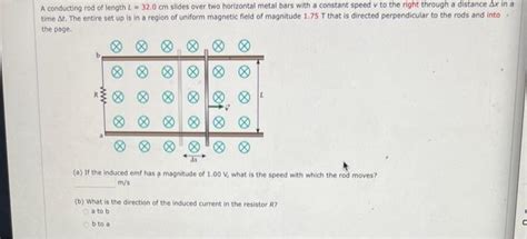 Solved A Conducting Rod Of Length L320 Cm Slides Over Two