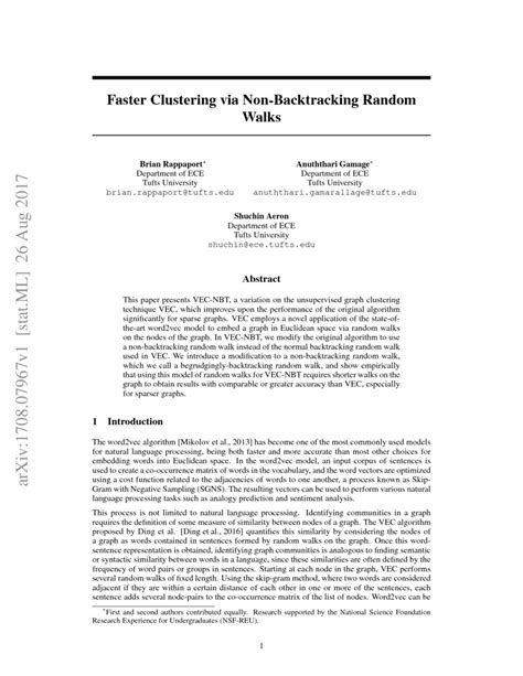 Faster Clustering Via Non Backtracking Random Walks DeepAI