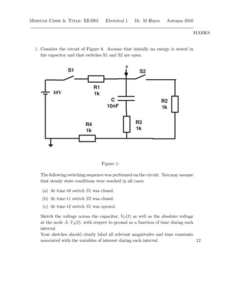 Capacitor Transient Analysis Module Code And Titleee4901 Electrical 1