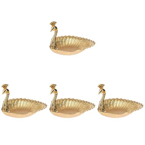 Peacock Dish Fruit Tray Mousse Snack Plate 4 Pc 13384594260