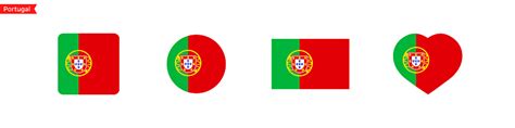 포르투갈 국기입니다 Ui 디자인을 위한 포르투갈 국기 아이콘입니다 사각형 원 하트 모양의 고립된 깃발 기호 벡터 아이콘 경쟁에 대한 스톡 벡터 아트 및 기타 이미지 Istock