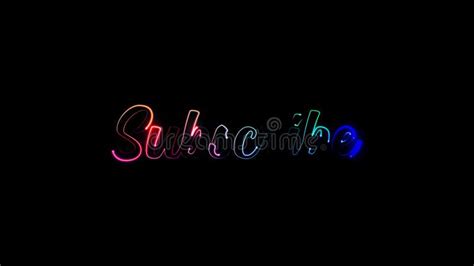 Subscribe Glow Colorful Neon Laser Text Glitch Effect Stock Video