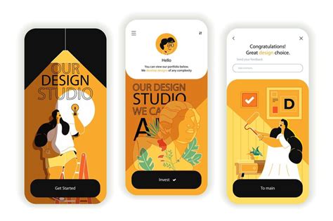 Концепция дизайн студии бортовые экраны Ui Ux Комплект