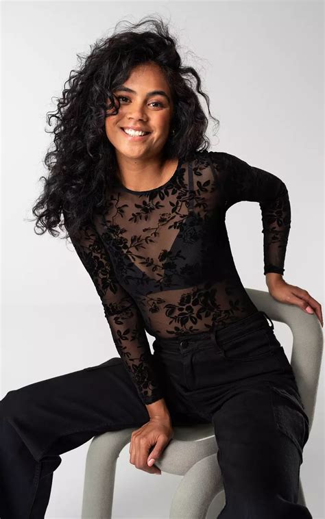See Through Top Met Ronde Hals Zwart Guts And Gusto
