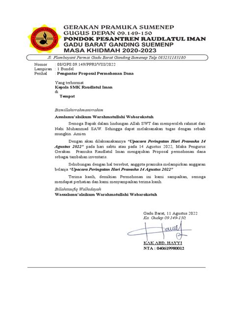 Proposal Upacara Hari Pramuka Pdf