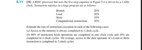 solved 1 [m] a risc processor that uses the five step