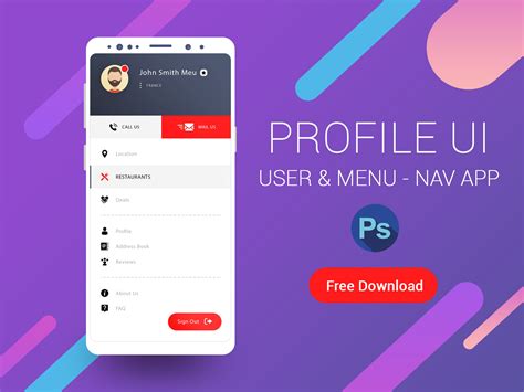User Profile Ui For Mobile App Psd For Website Mobile App Ui By