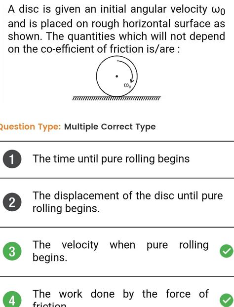 Answered A Disc Is Given An Initial Angular Velocity Wo And Is Placed