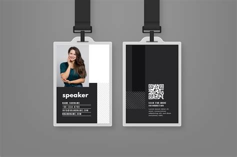 Minimale Id Karten Vorlage Mit Foto Premium Vektor